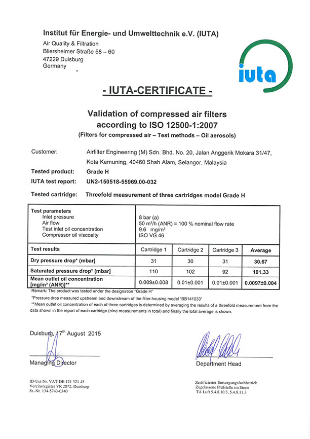 Certificates - ARJUNA GROUP